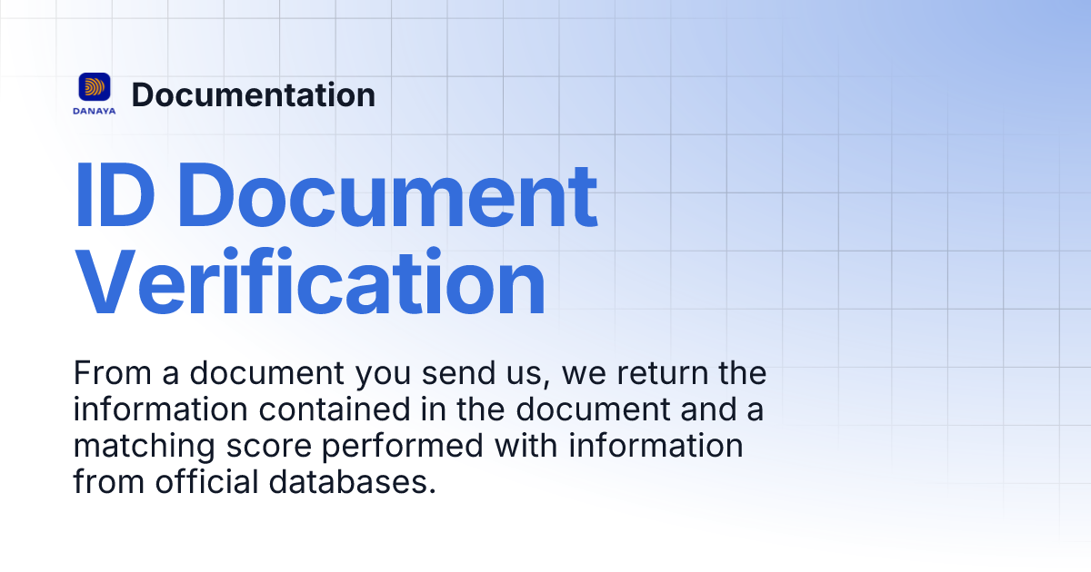 ID Document Verification | Documentation