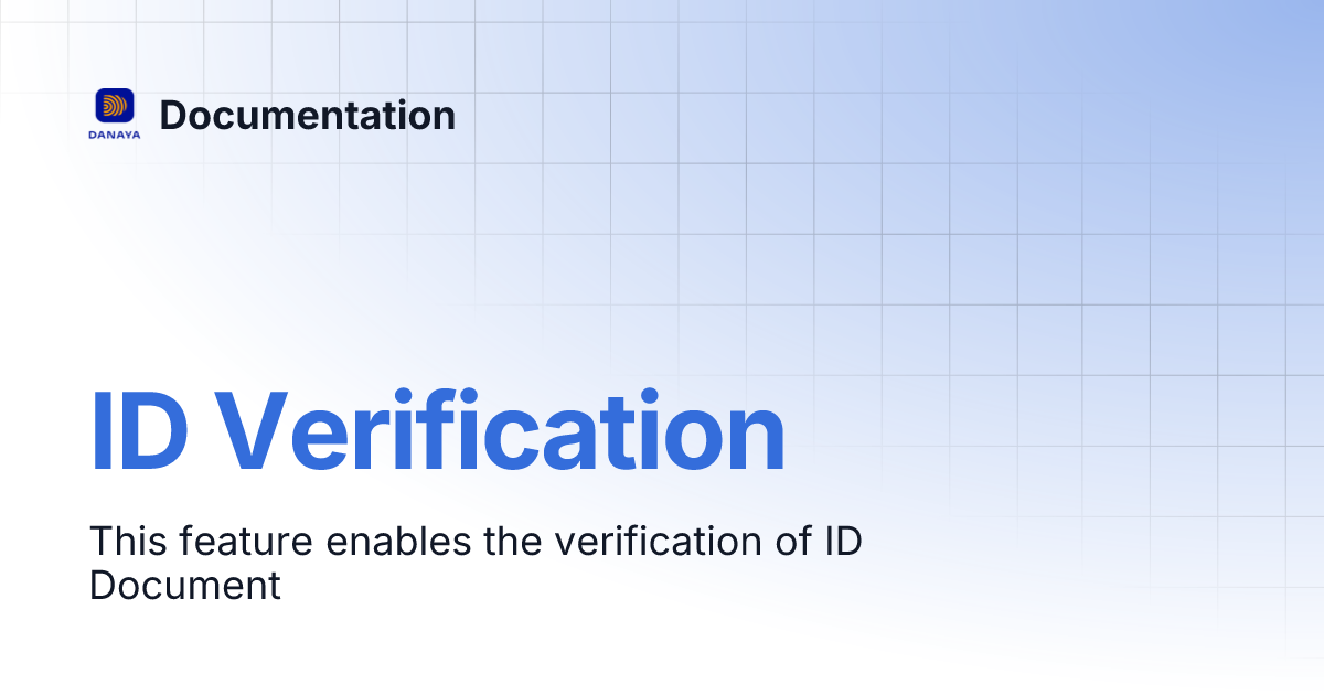 ID Verification | Documentation